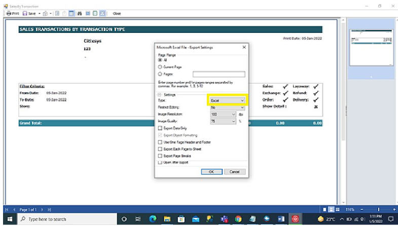 Unable to Export sale report Excel format Unable to Export sale report Excel format
